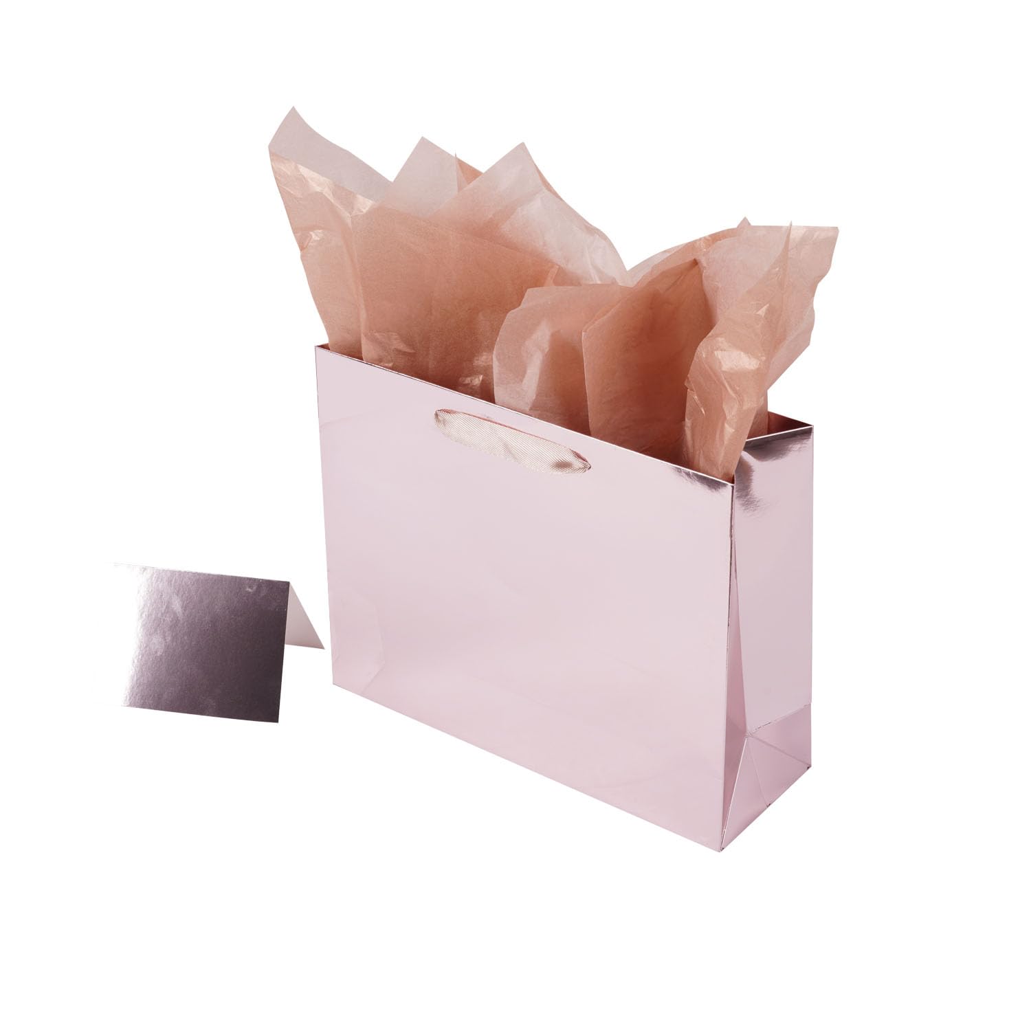 Lyforpyton Large Gift Bags with Tissue Paper 13"x4.3"x10.2" Rose Gold Gift Bags for Birthday, Wedding, Anniversaries