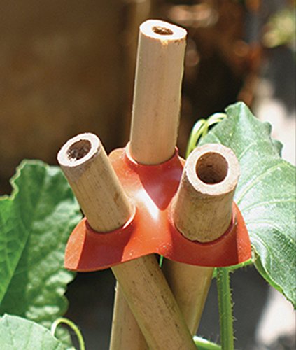 Garden Things GC-2003 Stretch Rubber Plant Stake Connecter, 3-Hole, Black