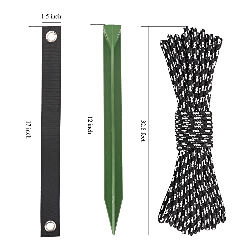 Liliantus Tree Stakes Kit, Anchor Tree Support Strap with Stakes for Garden Plant