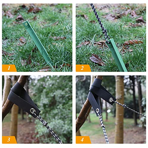 Liliantus Tree Stakes Kit, Anchor Tree Support Strap with Stakes for Garden Plant