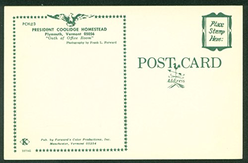 President Coolidge Homestead Home Oath of Office Plymouth Vintage Postcard