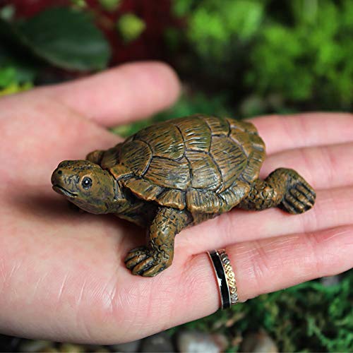 MAOMIA 2 Pcs Miniature Turtle Figurines, Fish Tank Decoration Fairy Garden Teutle Landscape Decor Ornament