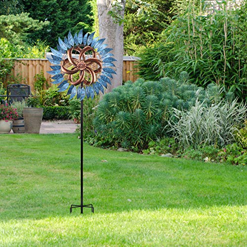 WONDER GARDEN Wind Spinner - 6.2FT Large Wind Spinner Metal Windmills for Patio Lawn and Garden Outdoor Decorations