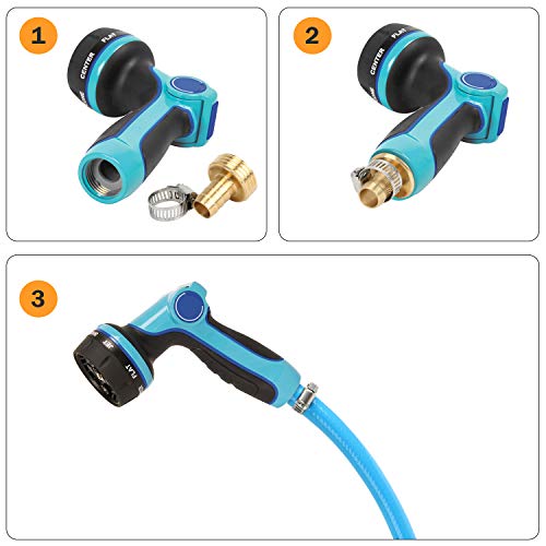 STYDDI Garden Hose Repair Kit, Solid Brass Water Hose Mender Female and Male Hose Connector with Clamps, Fit Standard 1/2" Rubber Garden Hose, 4 Set