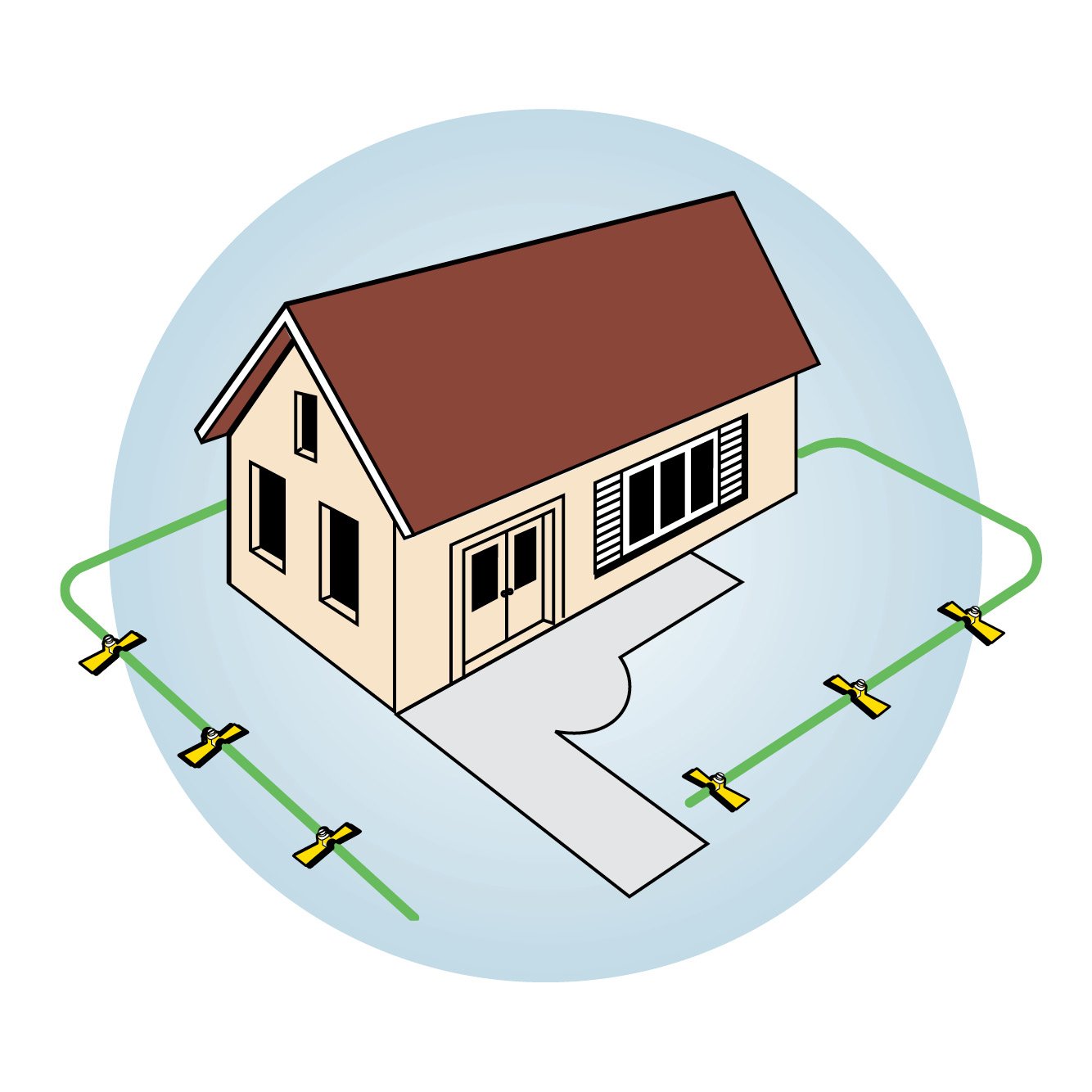 Orbit 58092N Port-A-Rain Hose Watering Sprinkler System , Green