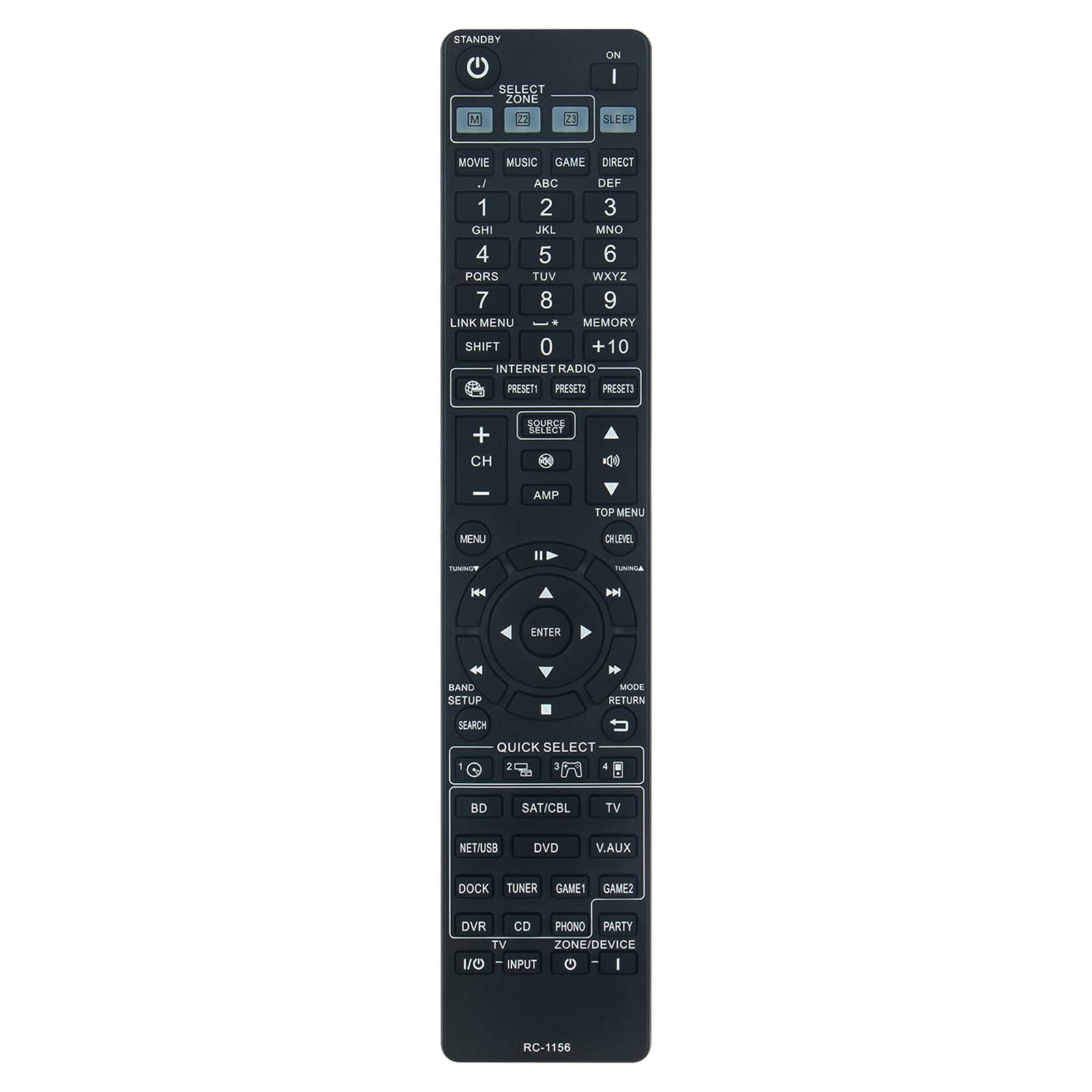 New RC-1156 Remote Control Replacement - WINFLIKE RC-1156 Replace Remote Control fit for DENON Audio Receiver RC-1156 RC1156 AVR1712 AVR1912 AVR2112CI AVR2312CI AVR3312CI Remote Controller