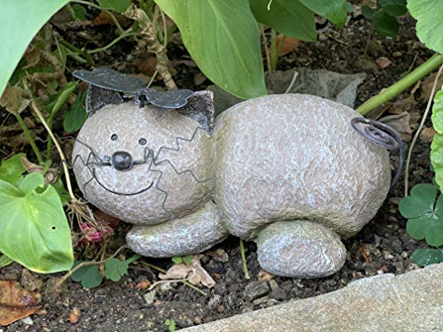 Unido Box Resin Resting Cat Statue, Garden Stone - Perfect for Garden Accent and Home Décor