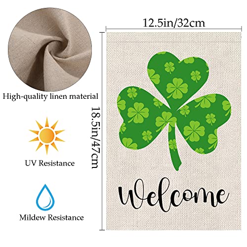 DmHirmg St. Patrick's Day Garden Flag Double-Sided Pattern Printing Weatherproof Garden Flag St. Patrick's Day Decoration for Home(2 Pack)