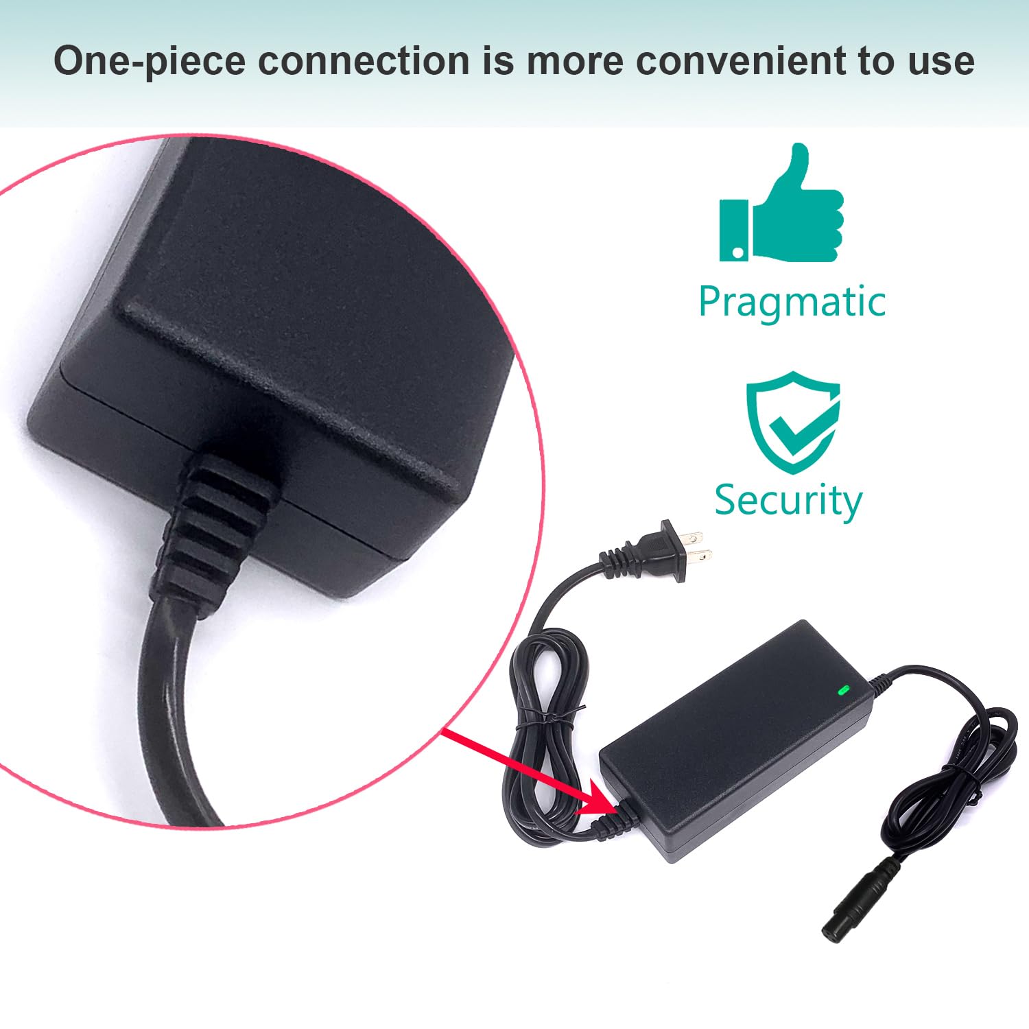 UAUSE 3 Prong 42V Charger, Suitable for 36V Pocket Mod Sports Mod Lithium Batteries Charger, for Replacing 36V Electrical Equipment Chargers