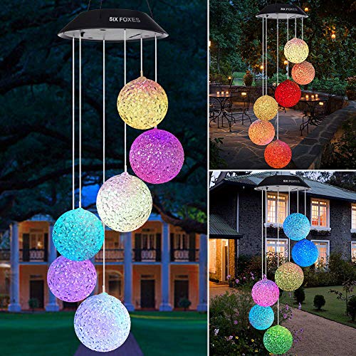 Yard Decor Lights,Crystal Ball Solar Wind Chimes Outdoor,2023 for All mom/Women/Grandma/Daughter/Aunt/Friend/Wife and Sister,Gardening Gift, Birthday Gift, Garden Decor