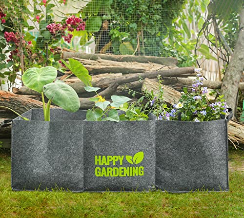 Fabric Grow Bags, 2-Pack Raised Garden Bed with Handle for Vegetable Herbs, Fabric Plant Pots Indoor Outdoor, 3 sq. ft.