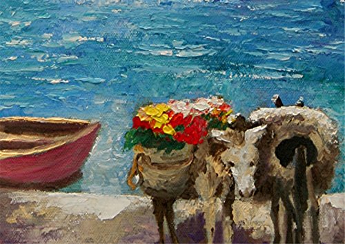(SOLD) Summer in Greece - Greek Islands in the Mediterranean by internationally renown painter Yary Dluhos.