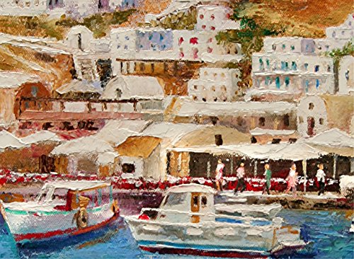 (SOLD) Summer in Greece - Greek Islands in the Mediterranean by internationally renown painter Yary Dluhos.