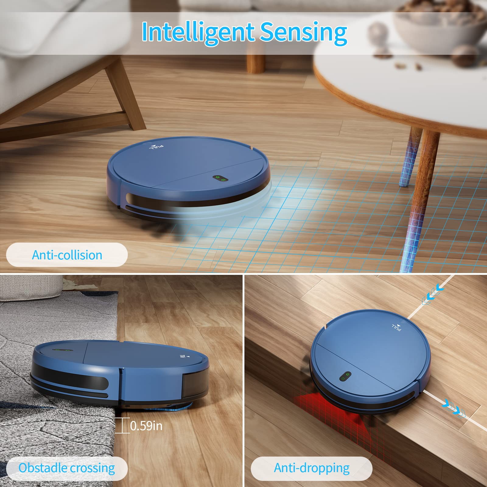 ZCWA Robot Vacuum and Mop Combo, 2 in 1 Robot Vacuum Self-Charging Robot Vacuum Cleaner Compatible with WiFi/APP/Alexa, Ideal for Hard Floor, Carpet and Pet Hair