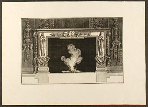 [Plate of an neo-Classical fireplace, from"Diverse maniere d'adornare i cammini ed ogni altra parte degli edifizi".
