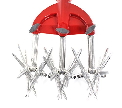 Garden Weasel Cultivator β Break Up Soil, Detachable Tines, Long Handle, 54.5β Long, red and silver