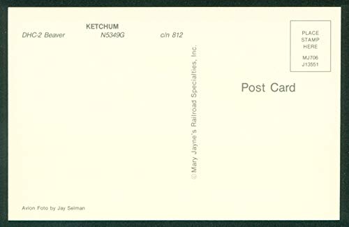 De Havilland Canada DHC-2 Beaver Seaplane Mk1 Ketchum Air Service Postcard