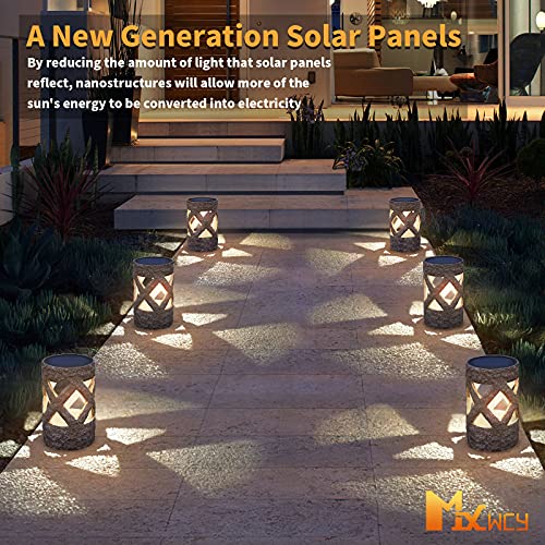 MXwcy Solar Garden Lights Outdoor Yard Rock Lights Led Landscape Lighting for Pathway Lawn Patio Yard Walkway, 2 Pack (Warm White)