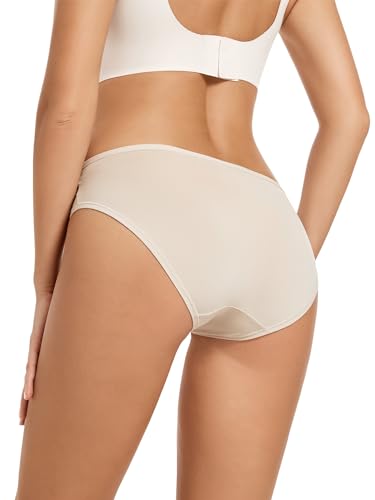 MEIYATING Women’s Panties Lace Low Rise Sexy Hipster Bikini Underwear Seamless Cute Stretch Silky Pack(Multicolor,XL)