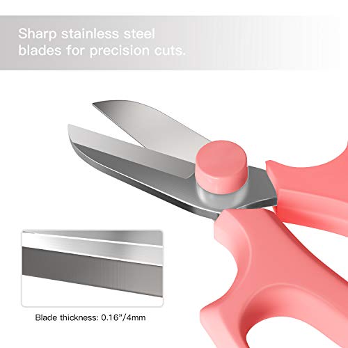 Housolution Flower Scissors, Strong Floral Shears, Premium Steel Garden Pruning Shears Floral Fruits Leaf Scissors Hand Pruner Snip Trimming Tool for Gardening Flower Arrangement, Pink
