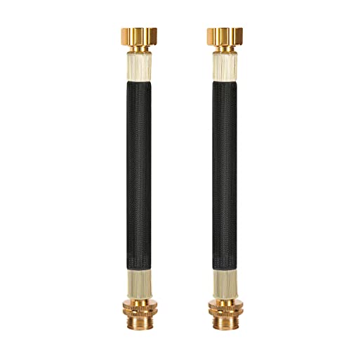 persevere 2 PCS 0.8ft Garden Hose Extension Flexible Water Hose Adapter Short Connector Hose with Integrated Spiral Tube for Hose Reel/RV/Dehumidifier
