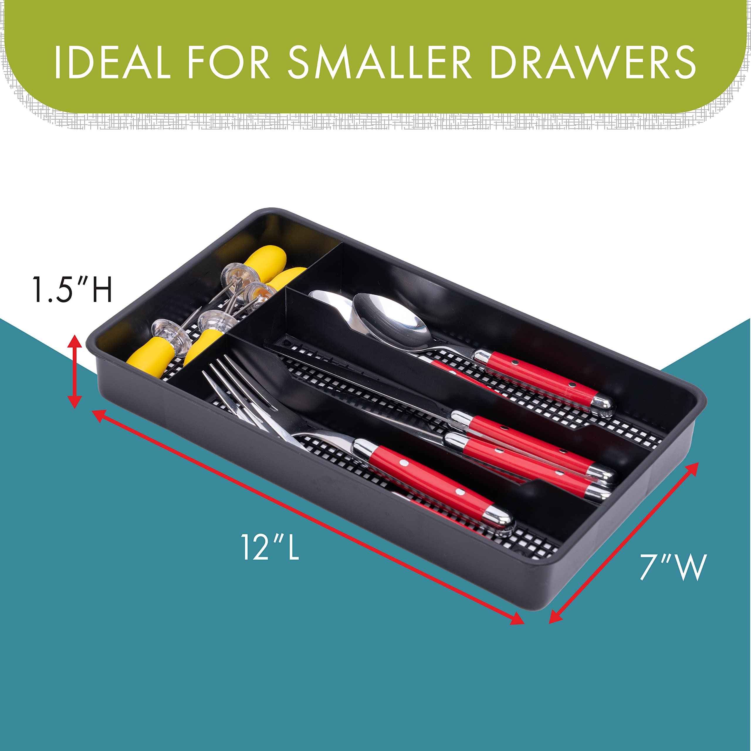 Dial Industries B694W Small Mesh Cutlery Organizer Tray, White
