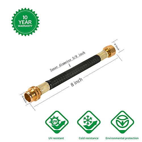 persevere 2 PCS 0.8ft Garden Hose Extension Flexible Water Hose Adapter Short Connector Hose with Integrated Spiral Tube for Hose Reel/RV/Dehumidifier