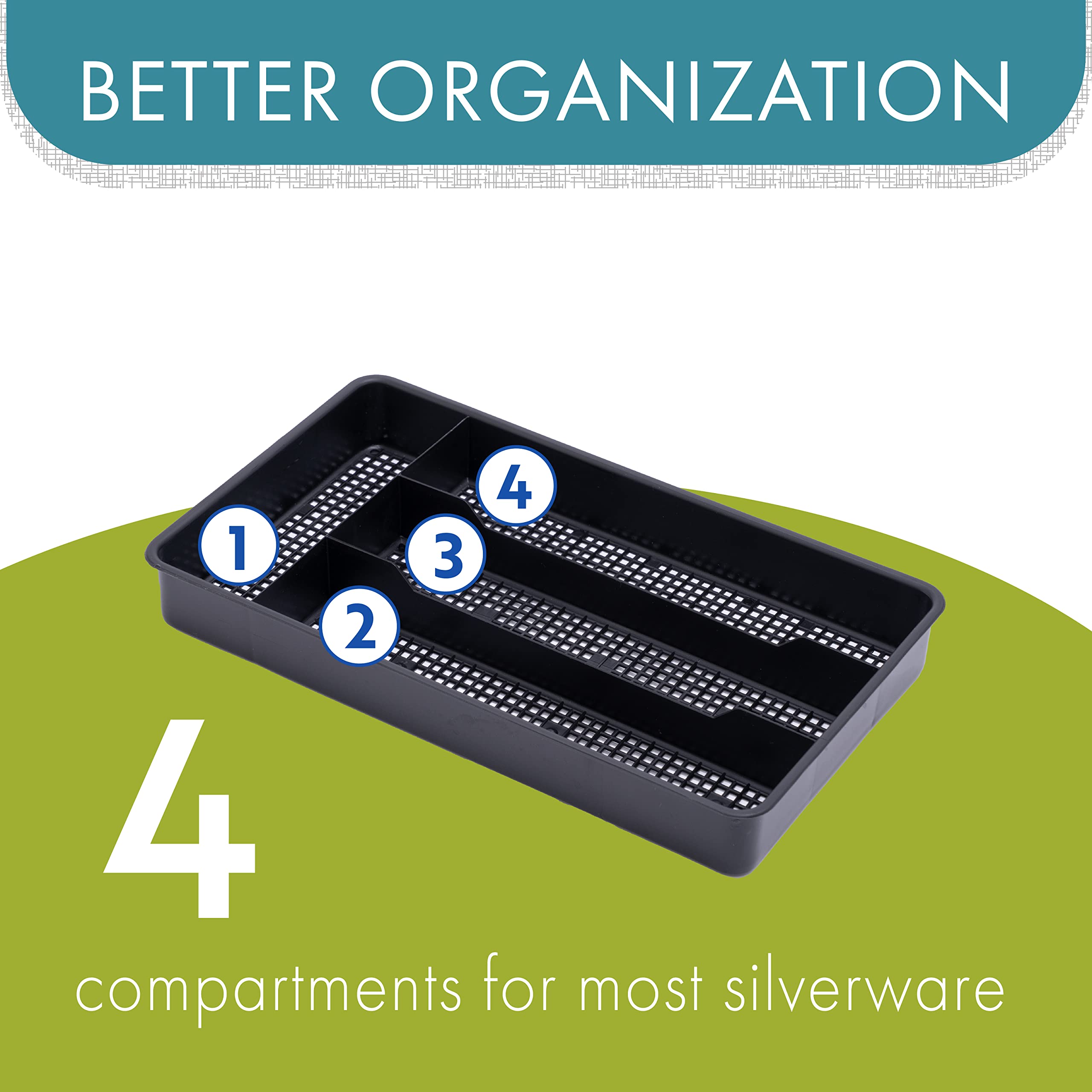 Dial Industries B694W Small Mesh Cutlery Organizer Tray, White