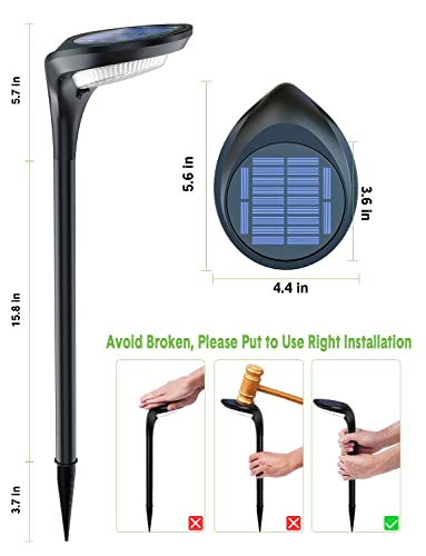 OSORD Solar Pathway Lights,【4 Pack】 Solar Outdoor Lights Pathway Bright High Lumen Waterproof with 2 Color Modes LED Path Lights Solar Powered, Garden Solar Landscape Lights for Sidewalk Walkway Yard