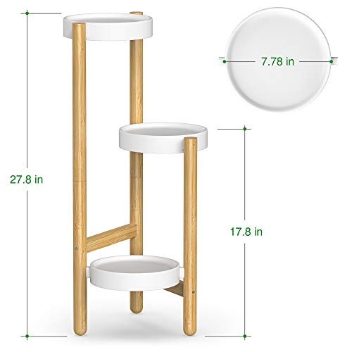 Wisuce Bamboo Plant Stands Indoor, 3 Tier Tall Corner Plant Stand Holder & Plant Display Rack for Outdoor Garden Indoor Home (3 Tier -1)