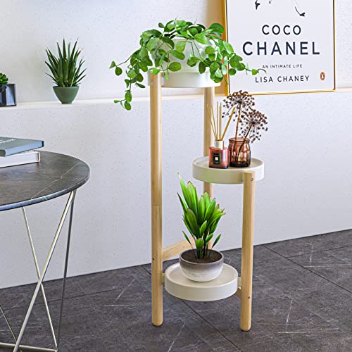Wisuce Bamboo Plant Stands Indoor, 3 Tier Tall Corner Plant Stand Holder & Plant Display Rack for Outdoor Garden Indoor Home (3 Tier -1)
