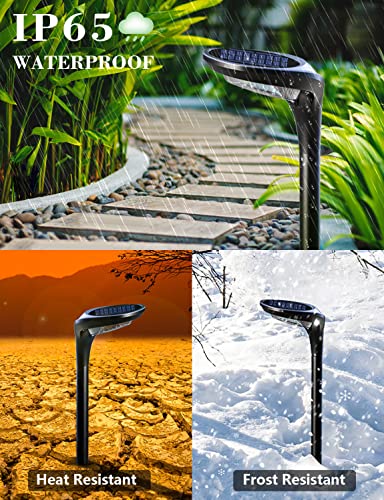 OSORD Solar Pathway Lights,【4 Pack】 Solar Outdoor Lights Pathway Bright High Lumen Waterproof with 2 Color Modes LED Path Lights Solar Powered, Garden Solar Landscape Lights for Sidewalk Walkway Yard