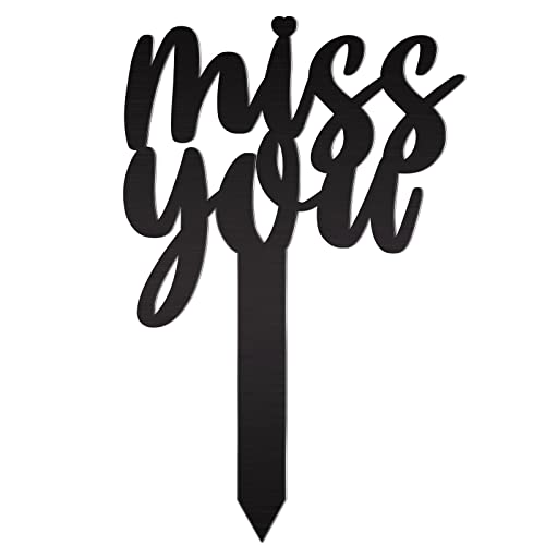 Memorial Grave Markers Miss You Memorial Stake Sympathy Grave Plaque Stake Cemetery Garden Stake Memorial Metal Grave Stake Memorial Plaque Garden Grave Decoration for Cemetery Outdoors Yard Garden