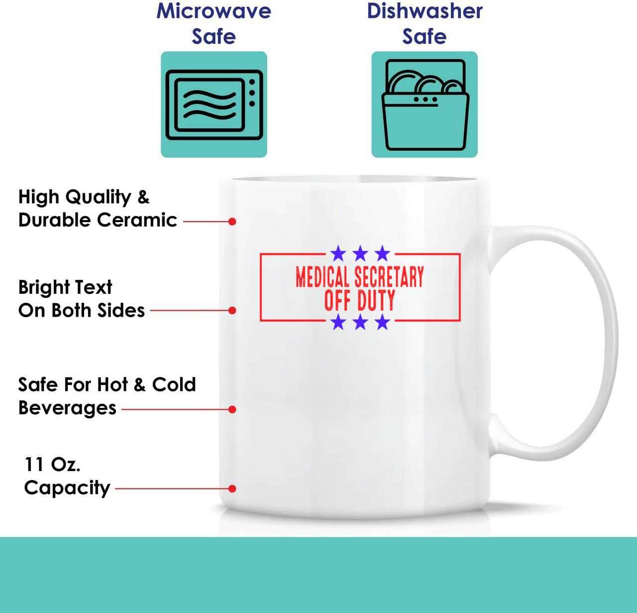 Humorous Gift for Medical Secretaries, Perfect for a Cousin's Birthday - Medical Secretary, Funny Quote on 11 Oz White Ceramic Coffee Mug