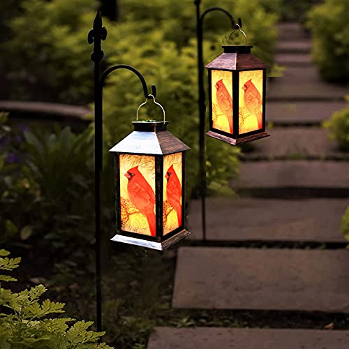 Solar Lanterns, Outdoor Hanging Lanterns Waterproof LED Solar Cardinal Lights Tabletop Lamp for Outdoor Patio Garden(1pack