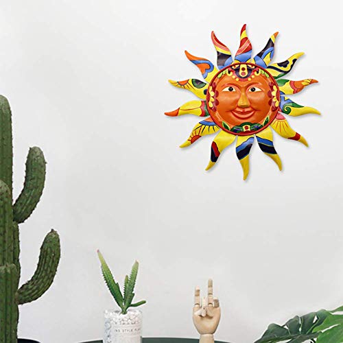 Juegoal 12.7 Inch Metal Sun Wall Art Decor Hanging for Indoor Outdoor Home Garden