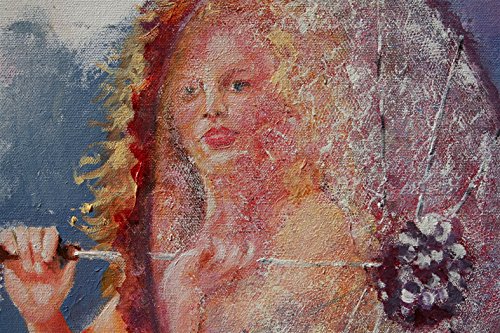 Lace Parasol, Female Figure Nude By Internationally Renown Painter Yary Dluhos.