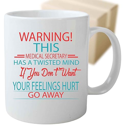 Funny Medical Secretary Gift, Perfect for Coworker's Year Celebration - Twisted Mind, Humorous Quote on 11 Oz White Ceramic Coffee Mug