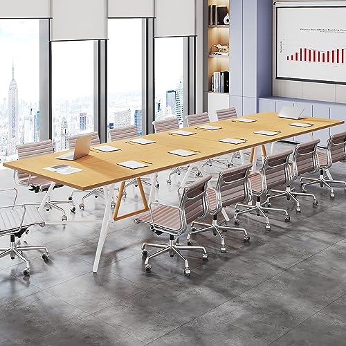 Tribesigns 6FT Conference Table for 6-8 People, Large Rectangular Meeting Room Table, Modern Seminar Table Boardroom Desk with Metal Frame for Office Conference Room, 70.86" L x 31.49" W x 29.52" H