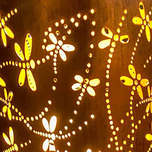 Solar Lantern Lights Outdoor Hanging, Metal Decor Lanterns-Waterproof LED Decorative Light for Garden, Patio, Yard Tree (Dragonfly)