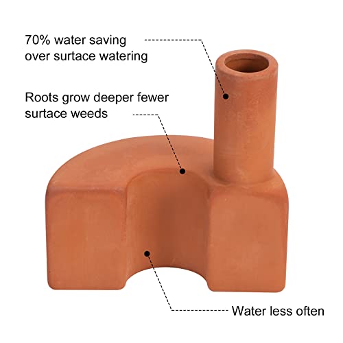 YUESHICO Self-Watering Terra Cotta Planter Water Storage Tank Reusable Automatic Terracotta Plant Watering Devices Globes Stakes Self-irrigate Watering Spikes Ceramic Plant Waterer Set