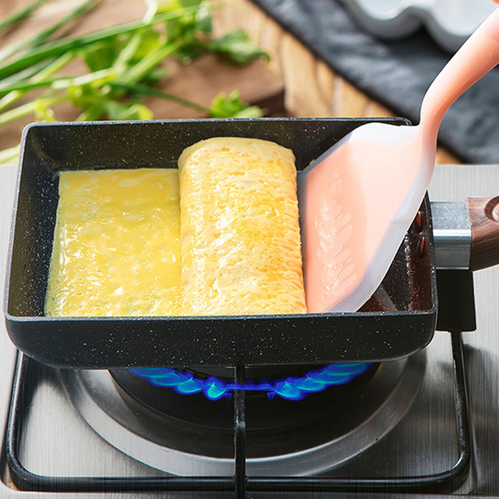 Grill Pan Square Griddle Pan Skillet , Non Stick Cast Aluminum Grilling Pan Rec Japanese Omelette Frying Pan Square Griddle Pan for Steak Breakfast Stove Tops Oven Safe(small)