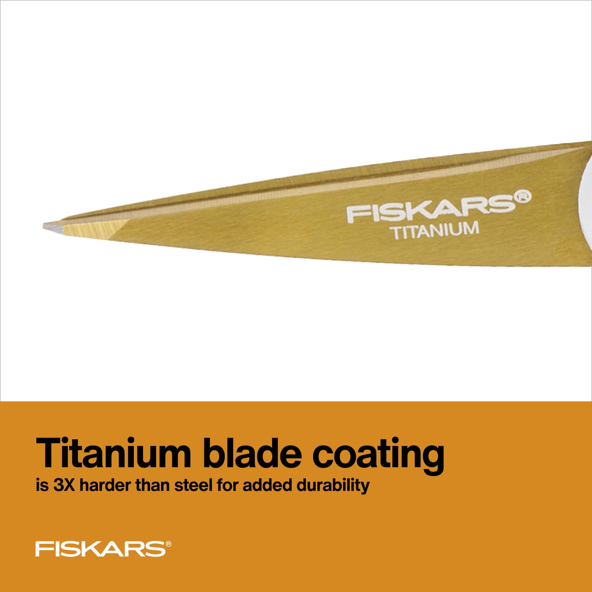 Fiskars Scissors 190520-1001 Titanium Micro-Tip Easy Action Scissors, 6 Inch, Orange