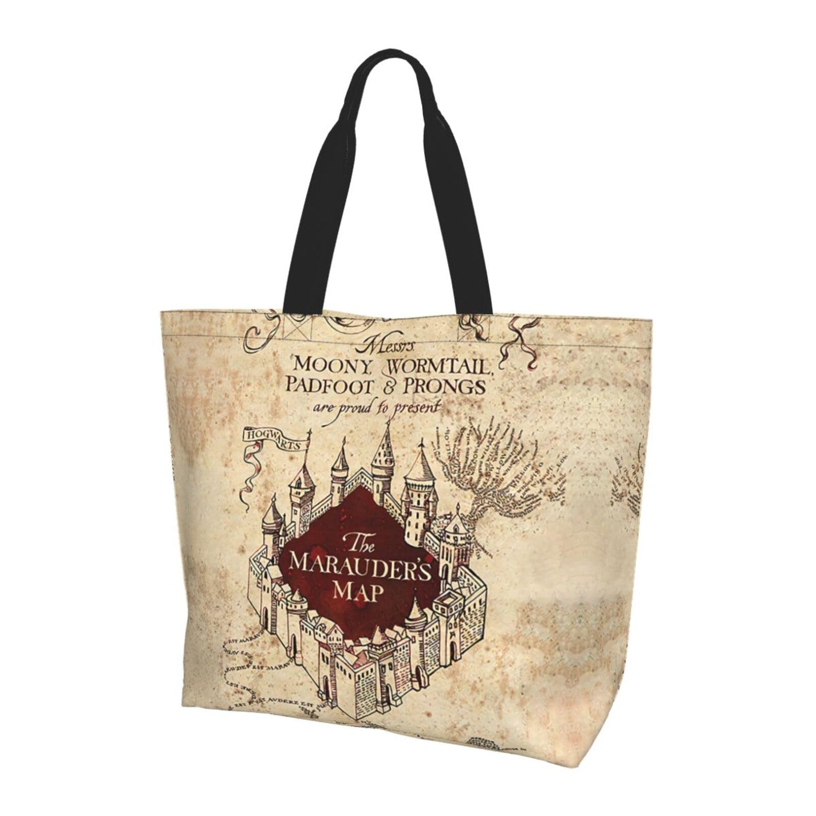 Jenyewer cartoon movie Anime Tote Bag Large Shoulder Bag Casual Reusable Handbag Travel Grocery Shopping Beach Bags