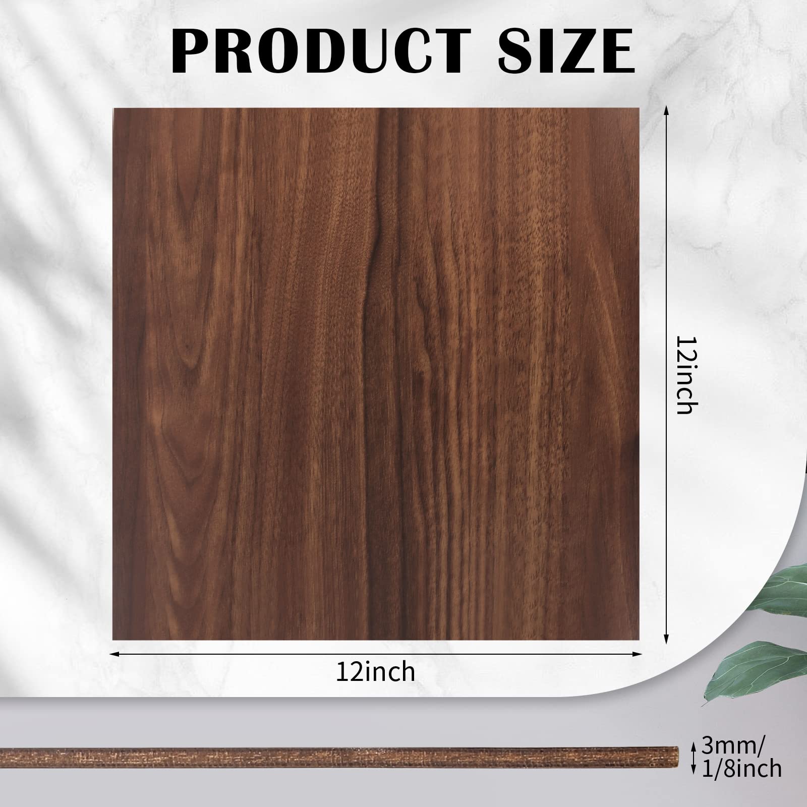 Vemkyrio 12 Pcs Walnut Unfinished Wood Craft, 3MM 1/8" x 12" x 12" Walnut Unfinished Plywood for Laser Cutting & Engraving, CNC Cutting, School DIY Projects