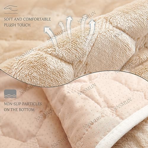 Armrest Chair Covers, Sofa Arm Protector Covers, Plush Armchair Cover, Furniture Protector Corner Sofa, Stretch Armchair Couch Arm Rest Cover for Recliner, Chair, Sofa (Beige,3 seater(167*190CM))