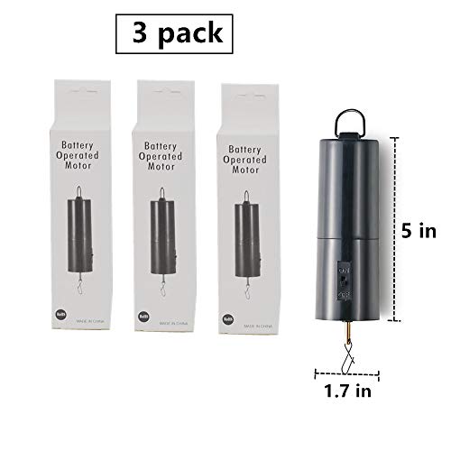 FENDISI 3 Pack Hanging Black Rotating Motor for Wind Spinner and Wind Chimes, Mobile Battery Operated Garden Decor Accessoy,Not Included Battery
