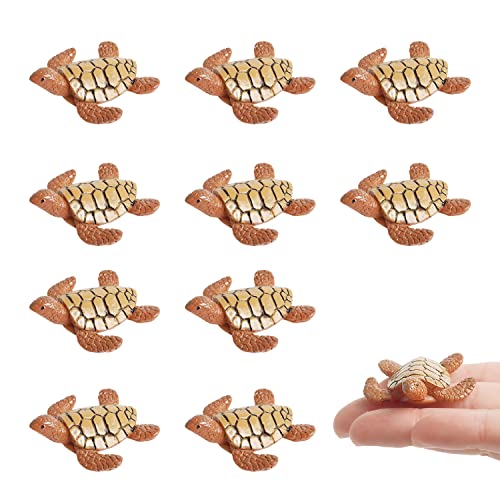 Exasinine 10 Pcs Sea Turtle Miniature Turtle Statue Resin Figurines Fairy Garden Accessories Cake Toppers Decoration Set for Succulent Planter Moss Landscape DIY Terrarium Home Décor