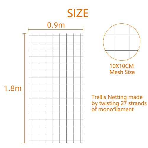 Zivisk 2Pcs Cucumber Tomato Trellis Netting, Heavy Duty Garden Netting for Climbing Plants Support, Pea, Grape, Bean, Fruit, Vegetables - 4" Mesh Size, 3Ft x 6Ft
