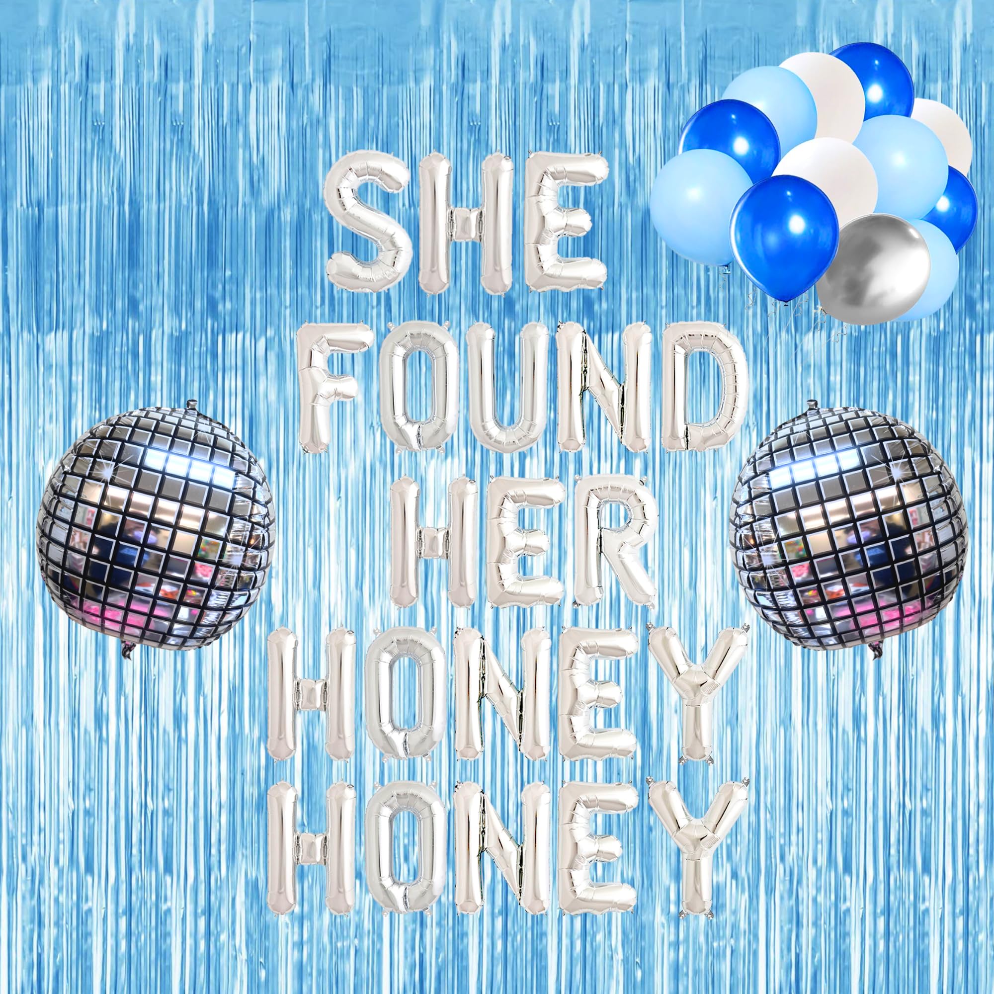 100% LIKED Mama Mia She Found Her Honey Honey Balloon Banner | Mama Mia Bachelorette Party Balloons